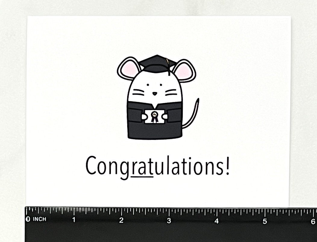 Lab Rat Graduation Card – Microbe Doodles
